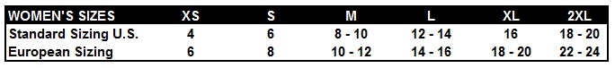 Size Conversion Charts - US Wings